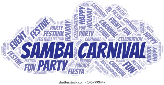 Samba Carnival Word Cloud Vector Made Stock Vector (Royalty Free ...