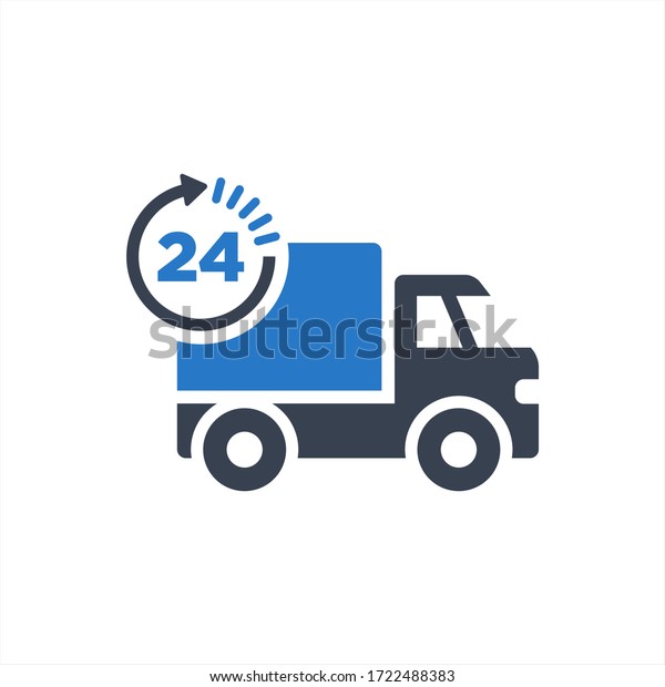 Same Day Delivery Icon On White Stock Vector (Royalty Free) 1722488383 ...
