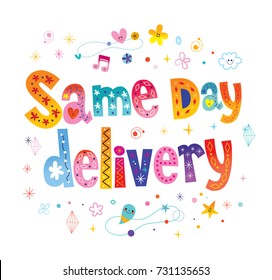 Same Day Delivery Signage Poster Decorative Stock Vector (Royalty Free ...