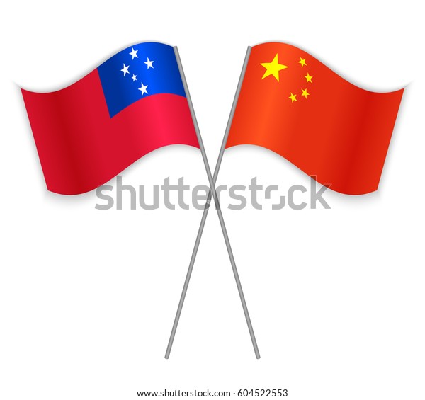 Samoan Chinese Crossed Flags Samoa Combined Stock Vector (Royalty Free ...