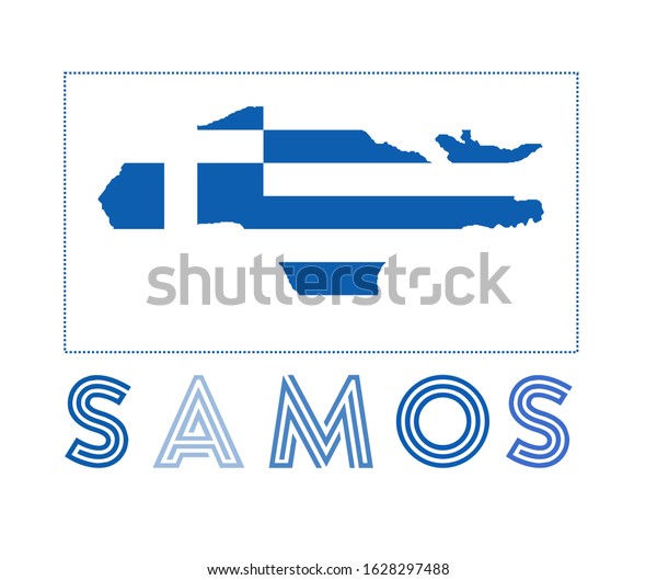 Samos Logo Map Samos Island Name Stock Vector (Royalty Free) 1628297488 ...