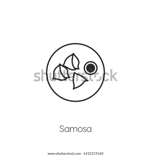Samosa Icon Vector Symbol Sign Stock Vector (Royalty Free) 1432219160 ...