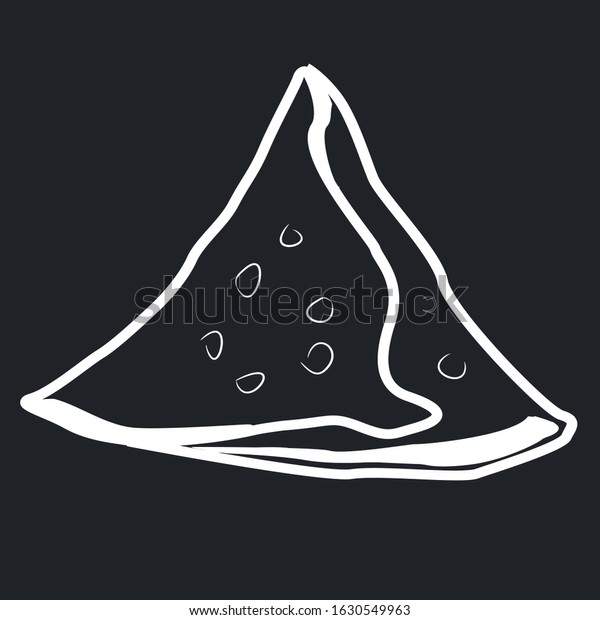 Samosa Line Drawing Indian Snacks Vector Stock Vector (Royalty Free ...