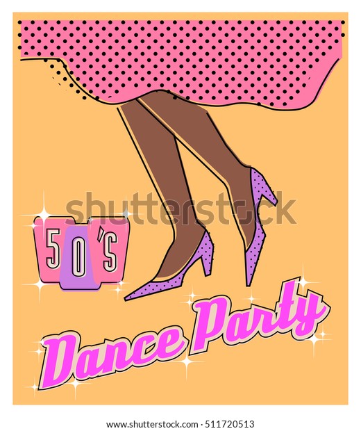 Sample Poster Dance Party 1950s Style Stock Vector (Royalty Free) 511720513