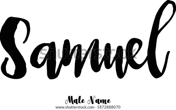 Samuel-Male Name Bold Cursive Calligraphy Typeface 스톡 벡터(로열티 프리 ...