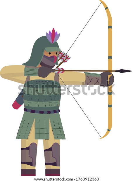 Samurai Bow Made Minimalistic Style Stock Vector (Royalty Free ...