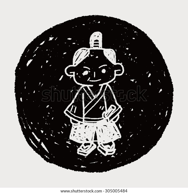Samurai Doodle Stock Vector (Royalty Free) 305005484 | Shutterstock