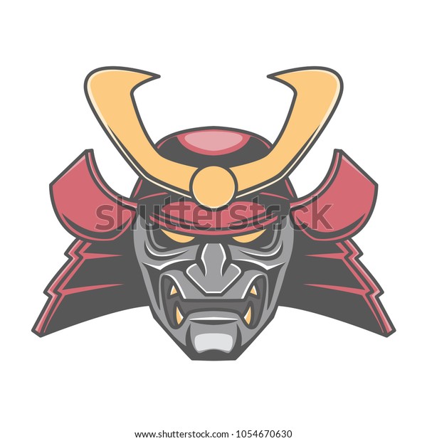 Samurai Head Armor Logo Illustration Stock Vector (Royalty Free ...