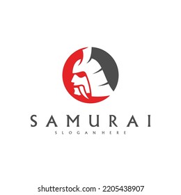 Samurai Head Logo Design Vector Samurai Stock Vector (Royalty Free ...