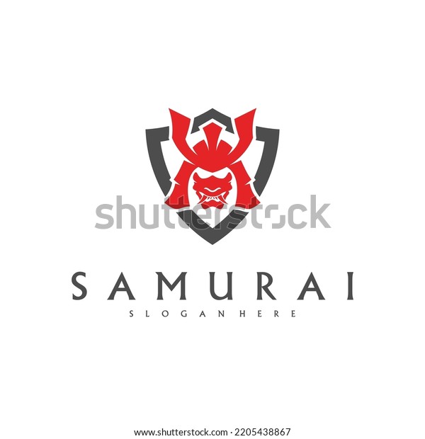 Samurai Head Logo Design Vector Samurai Stock Vector (Royalty Free ...