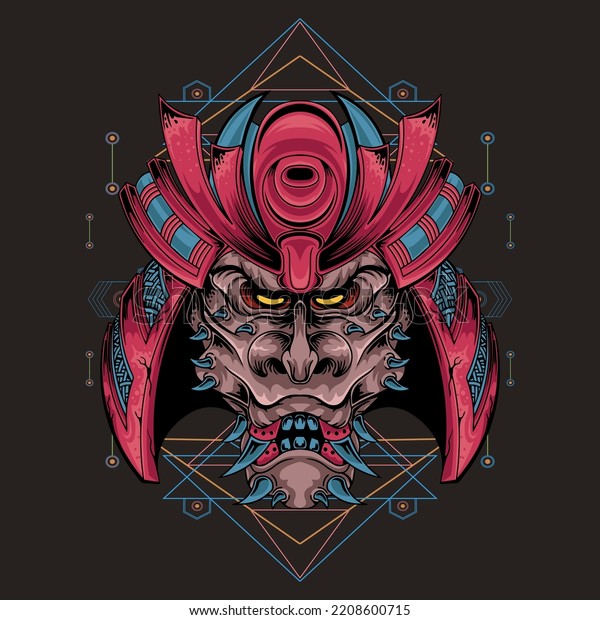 Samurai Japanese Character Vector Illustration Stock Vector (Royalty ...