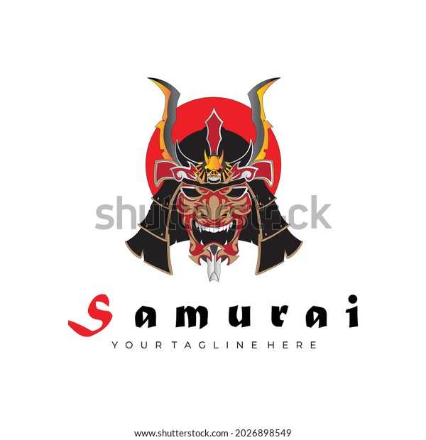 Samurai Logo Line Art Vector Illustration Stock Vector (Royalty Free ...