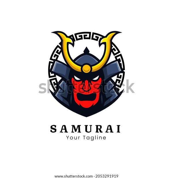 Samurai Mask Logo Design Vector: เวกเตอร์สต็อก (ปลอดค่าลิขสิทธิ์ ...