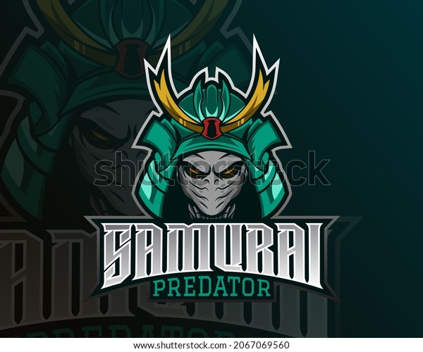 Samurai Predator Mask Esports Logo Design Stock Vector (Royalty Free ...