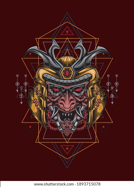 Samurai Ronin Devil Skull Illustration Mecha Stock Vector (Royalty Free ...