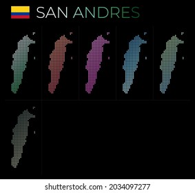 San Andres Dotted Map Set Map Stock Vector (Royalty Free) 2034097277 ...