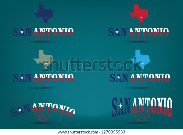 San Antonio Texas Logo Design Set Stock Vector (Royalty Free) 1270355533
