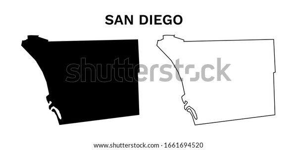 San Diego Map Vector Illustration Blank Stock Vector (Royalty Free ...