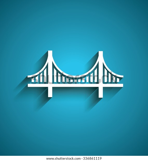 San Francisco Bridge Vector Logo Design 스톡 벡터(로열티 프리) 336861119
