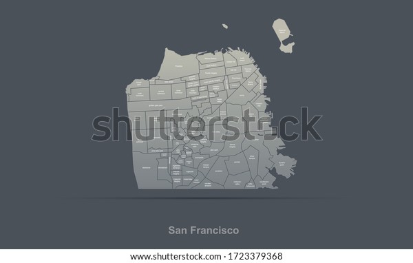 San Francisco Map Vector City Map Stock Vector (Royalty Free ...