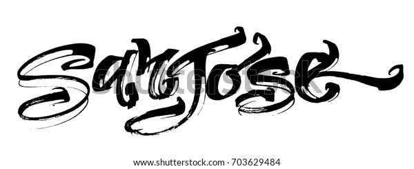 San Jose Modern Calligraphy Hand Lettering Stock Vector (Royalty Free ...