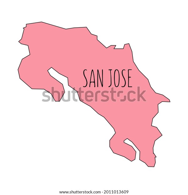 San Jose Outline Map Vector Editable Stock Vector (Royalty Free ...