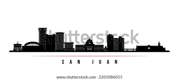 San Juan Skyline Horizontal Banner Black Stock Vector (Royalty Free ...