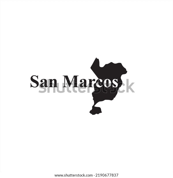 San Marcos Map Black Lettering Design Stock Vector (Royalty Free ...