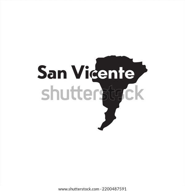 San Vicente Map Black Lettering Design Stock Vector (Royalty Free ...