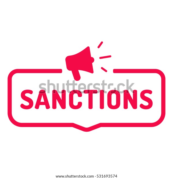 Sanctions Badge Megaphone Icon Flat Vector Stock Vector (Royalty Free ...