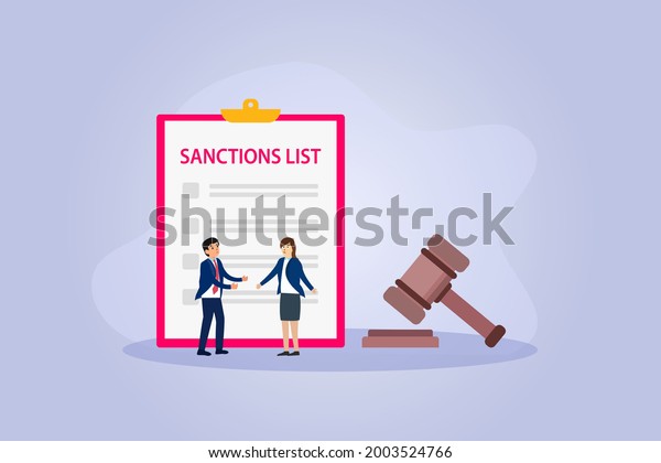 Sanctions Vector Concept Business People Discussing Stock Vector ...