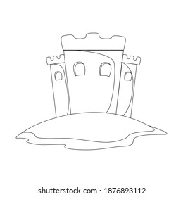 Sand Castle Beach Outline Vector Illustration Stock Vector (Royalty ...
