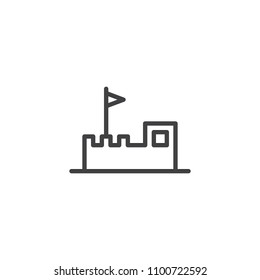 Sand Castle Outline Icon Linear Style Stock Vector (Royalty Free ...