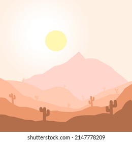 Sand Mountain Flat Designmountain Background Wallpaper Stock Vector ...