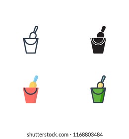 Sand Pail Icon Vector Four Different Stock Vector (Royalty Free ...