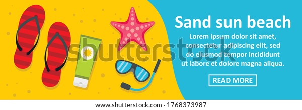 Sand Sun Beach Banner Horizontal Concept Stock Vector (Royalty Free ...