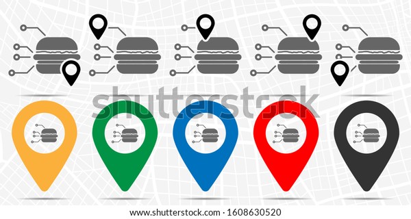 Sandwich Diagram Icon Location Set Simple Stock Vector (Royalty Free ...