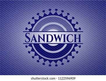 Sandwich Emblem Jean Background Stock Vector (Royalty Free) 1122596909 ...