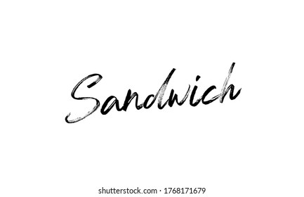 Sandwich Hand Drawn Vector Lettering Isolated Stock Vector (Royalty ...