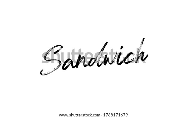 Sandwich Hand Drawn Vector Lettering Isolated Stock Vector (Royalty ...