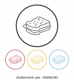 Sandwich Line Icon Stock Vector (Royalty Free) 346042181 | Shutterstock