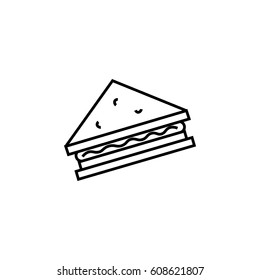 Sandwich Outline Icon Stock Vector (Royalty Free) 608621807 | Shutterstock