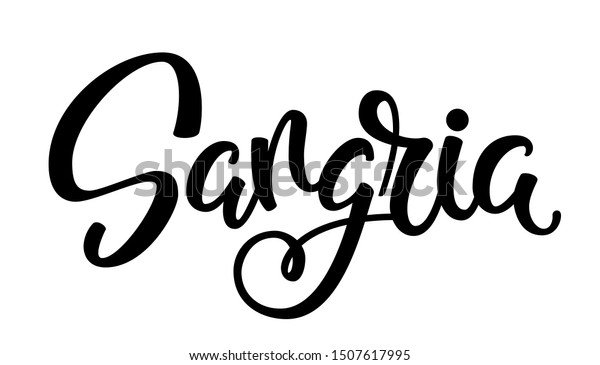 Sangria Handwritten Vector Logo Illustration Brush Stock Vector ...