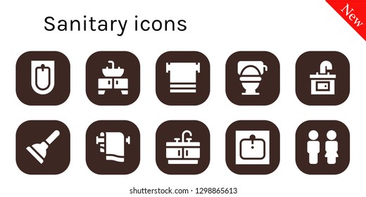Sanitary Icon Set 10 Filled Sanitary Stock Vector (Royalty Free ...