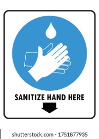 Sanitize Hand Here Sign Lettering On Stock Vector (Royalty Free) 1751877935