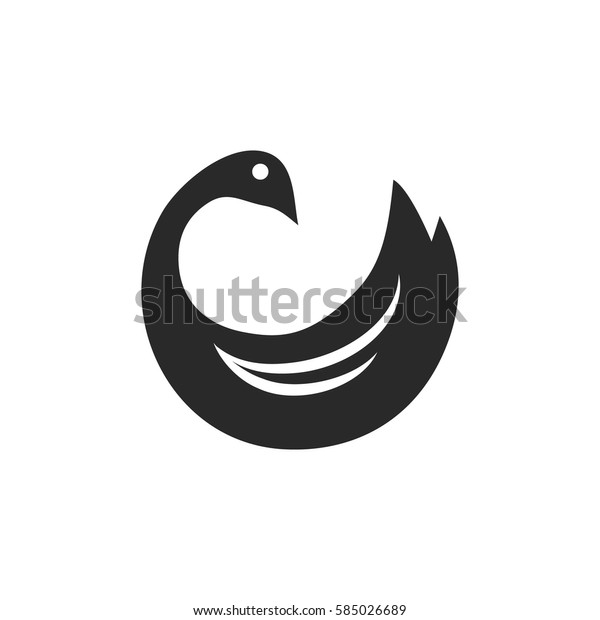 Sankofa Bird Logo Simple Style Black Stock Vector (Royalty Free) 585026689
