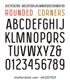 Sanserif Font Rounded Corners Typeface Thin: เวกเตอร์สต็อก (ปลอดค่า ...