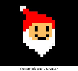 Santa 8 Bit Pixel Art Icon Stock Vector (Royalty Free) 733721137 ...