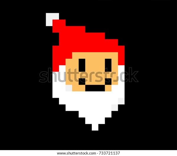 Santa 8 Bit Pixel Art Icon Stock Vector (Royalty Free) 733721137 ...
