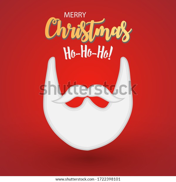 Santa Beard Abstract Red Background Merry Stock Vector (Royalty Free ...